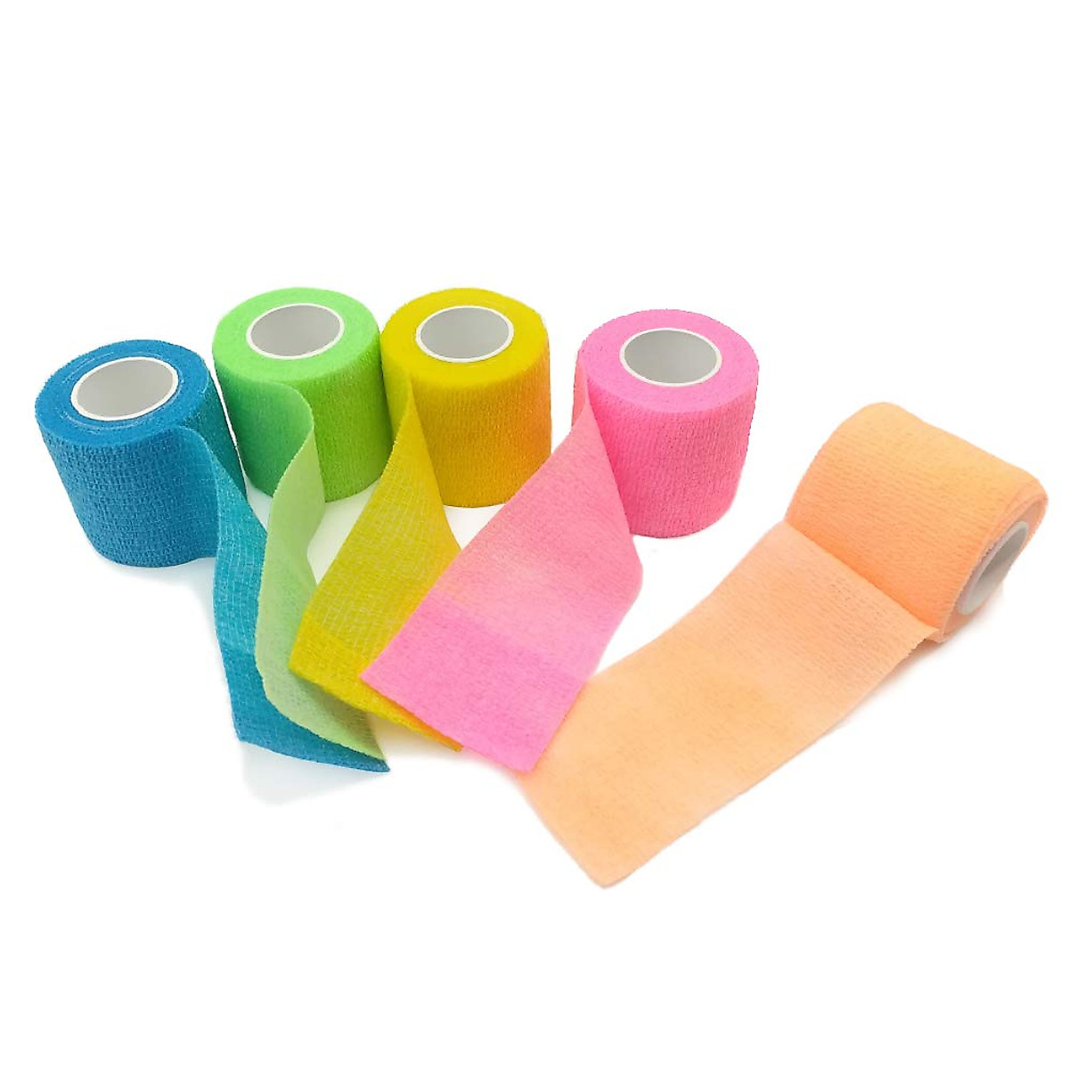 DE Rainbow Pack of Athletic Tape for Sports,Wrist,Ankle Self Adherent Cohesive Wrap Bandages 2 Inches X 5 Yards, First Aid Tape, Elastic Self Adhesive Tape (12PCS)