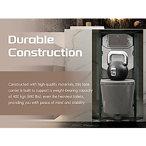 MEJE #MZE020P-WT In-Wall Toilet Tank Carrier with Dual-Flush Actuator Plate, White (Compitable with #MZE020P Wall-Hung Smart Toilet to work as A Intelligent Toilet Combo)