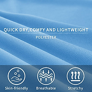 CRYSULLY Mens Cargo Shirts Polo Shirt Tactical Relaxed Fit Golf Polo Shirt Sky Blue