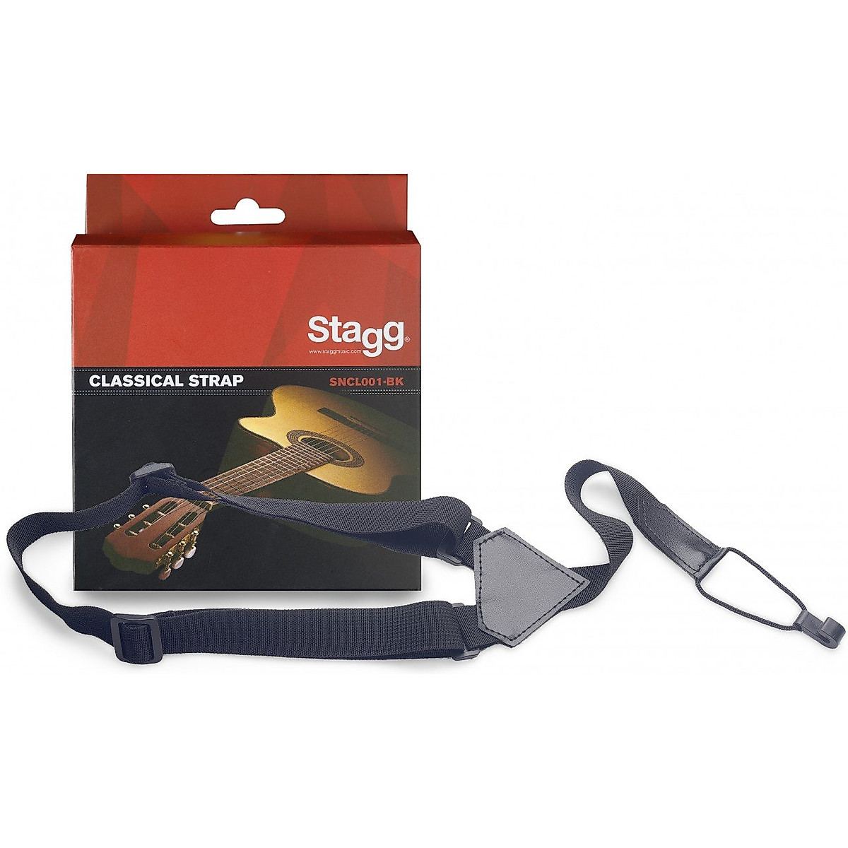 Stagg SNCL001-BK Nylon Strap for Classical Guitars and Ukuleles,Black