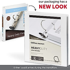 Office Depot® Brand Heavy-Duty D-Ring View Binder, 1 1/2" Rings, 54% Recycled, Red