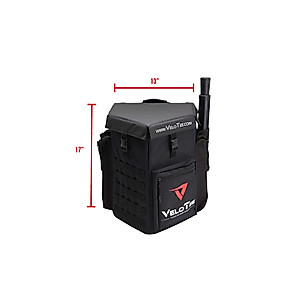 VeloTee | Home Plate Baseball & Softball Bat Bag | Softball and Baseball Coaches Bag | Baseball Bucket Backpack with Built in Batting Tee