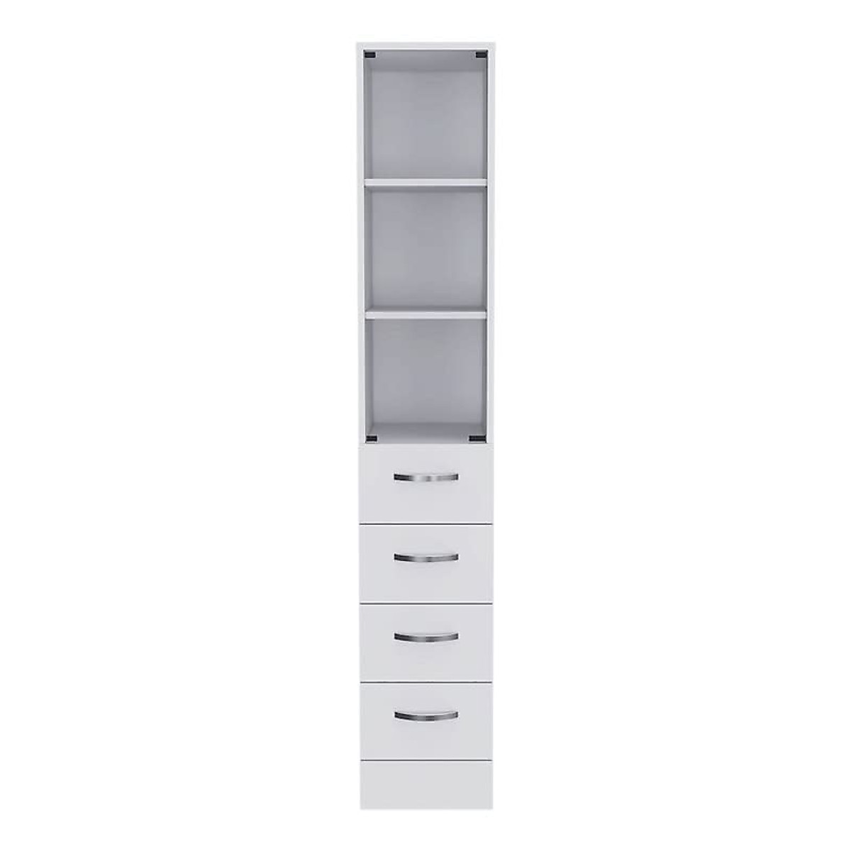 Atlin Designs Wood Linen Cabinet with 3 Shelves & 3-Drawer in White