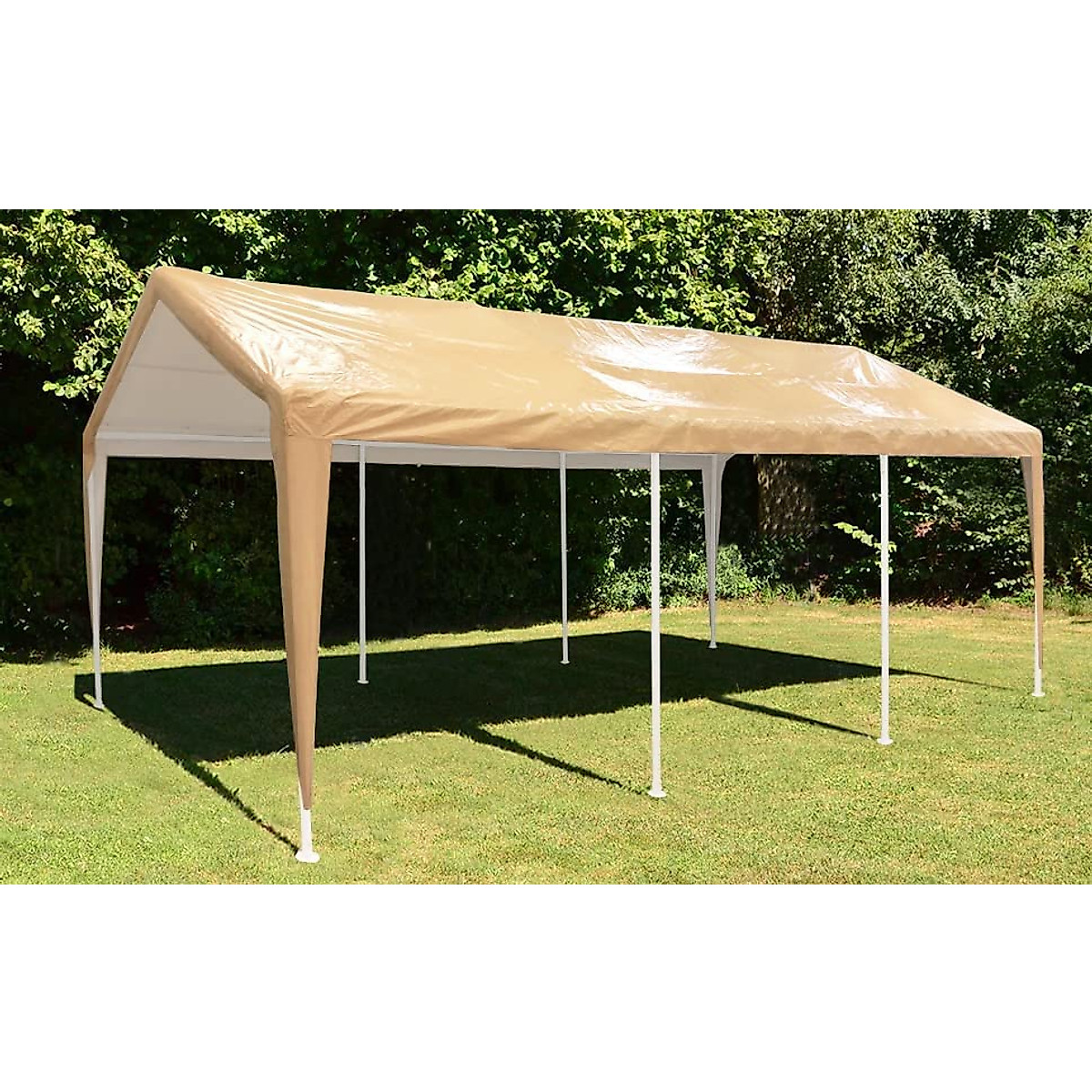 Carport Canopy 10x20 Heavy Duty Car Canopy with Removable Sidewalls Portable Carport Garage Tent Boat Shelter Market Stall, with 4 Windows Yellow