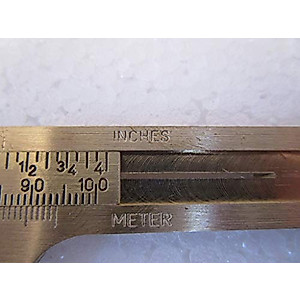 Handy Sliding Gauge Brass Vernier Caliper Ruler Measuring Tool Double Scales mm/inch Mini Brass Pocket Ruler : (100mm)