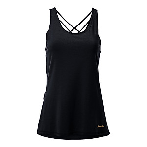 Franklin Sports Women's Lattice Back Tank Top-Relaxed fit, Black, X-Large