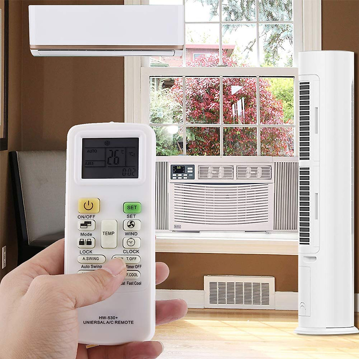 Tihebeyan Universal Air Conditioner Remote Control, Remote Control Replacement for Gree Midea LG Sharp Haier Toshiba Samsung Air Conditioning