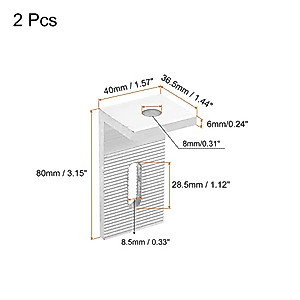 PATIKIL Solar Panel Mount L Brackets Aluminum Alloy 8mm Diameter for Solar Panel System Install Pack of 2