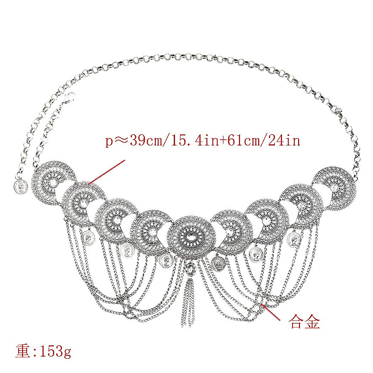 Rhinestone Tassel Belt Waist Chain Belly Body Chain Dance Indian Beach Gypsy Jewelry for Women