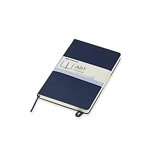 Moleskine Art Sketchbook, Hard Cover, Large (5" x 8.25") Plain/Blank, Sapphire Blue, 104 Pages