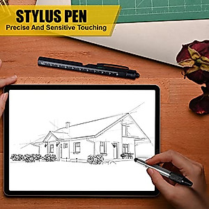 Jasee Gifts for Men, 9 in 1 Multitool Pen, Cool Gadgets for Men Dad Gifts, Birthday Gifts for Dad Him Boyfriend Husband - Led Light, Stylus, Screwdriver, Bottle Opener, Ruler, Level(Black)