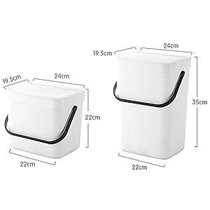 Aowufan Creative Wall-Mounted Trash Can Household Portable Trash Bins Living Room Kitchen Bathroom Hanging Storage Bucket (Black, 12L)