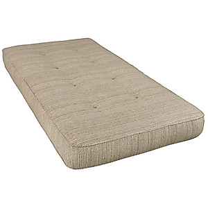 Pemberly Row Twin-Size Tufted Fabric Daybed Mattress - Woodsmoke Brown