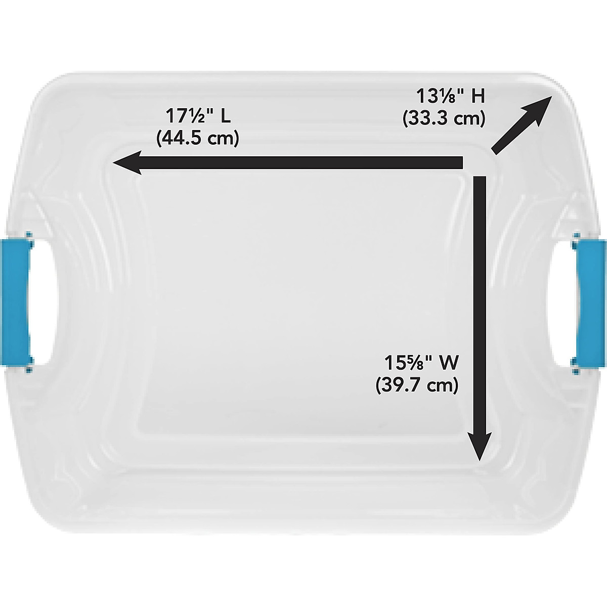 Sterilite 14469606 18 Gallon/68 Liter Latch and Carry, True Blue Lid and Clear Base with Blue Aquarium Latches, (6 Count) Pack of 1