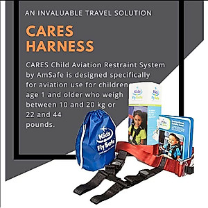 Cares Airplane Harness for Kids - Toddler Travel Restraint - Provides Extra Safety for Children on Flights - Light Weight, Easy to Store and Installs in Minutes.