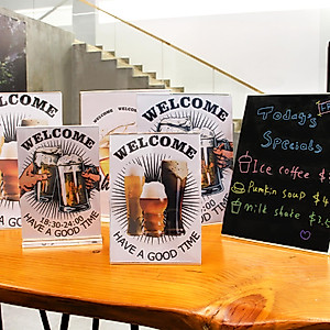 Cranviech 6 Pack 8.5 x 11 Acrylic Display Stand, Double-Sided Vertical, T-Shape Desktop, Clear Acrylic, Pedestal Base