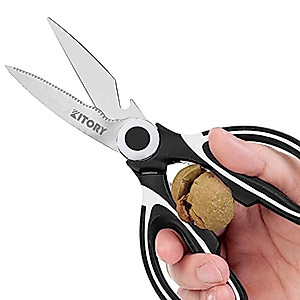 Kitory Kitchen Shears - Ultra Sharp Premium Scissors with Sheath - Heavy Duty Poultry shears-Nut cracker-Bottle Opener- Multi Purpose Scissors