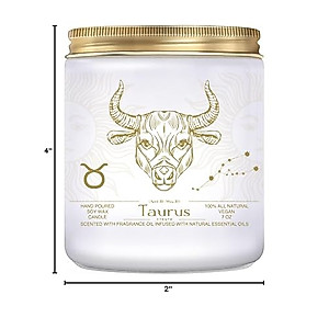 YTENTE Taurus Zodiac Sign Candle Gift, Zodiac Crystals Candle Jar,Astrology Lavender Scented Soy Stones Candles Best Friends Gifts for Women Men Sister Brother Funny Birthday Gift…