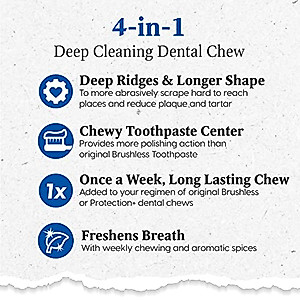 Ark Naturals Extreme Clean Brushless Toothpaste – Large Breeds, 18oz Bag – Long-Lasting Dog Dental Chew with Toothpaste Center – Freshen Breath, Reduce Plaque & Tartar with Dental Chews for Dogs