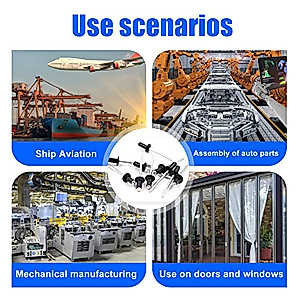 600PCS Black Pop Rivets, 8 Sizes of Aluminum Blind Rivets Assortment Kit（1/8" x 1/4", 5/16", 3/8", 1/2"; 3/16" x 5/16", 3/8", 1/2", 5/8"）