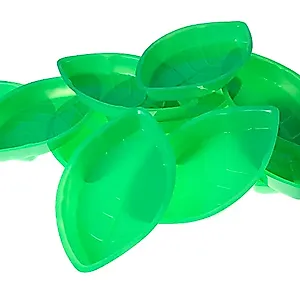 PowerTRC Reusable Snack Tray | Palm Leaf Design Candy, Snack, Or Dip Tray | Reusable Island Jungle Theme Decoration Platter (12 Packs)