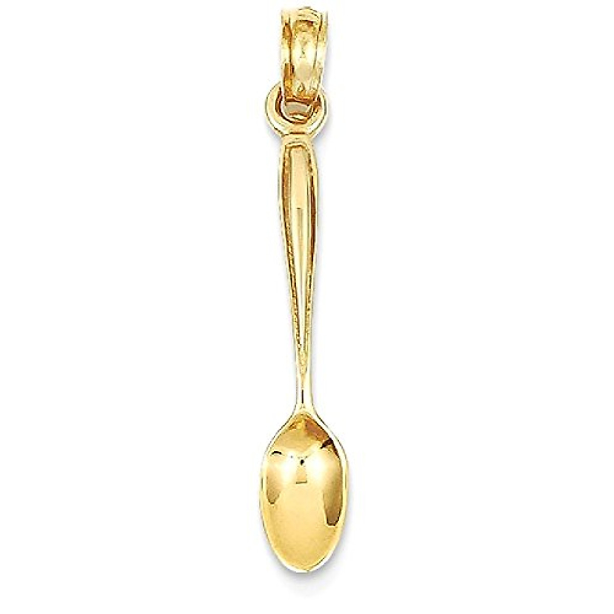 IceCarats 14K Yellow Gold Table Spoon Necklace Charm Pendant 27mm x 5mm Only
