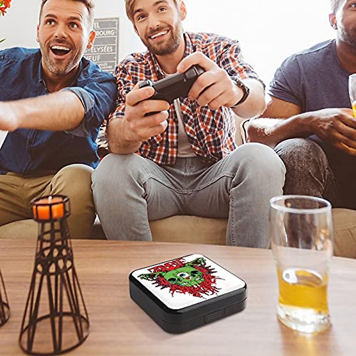 QQWWE Material 12-24 Game Console Cassette Box Card Slot Hard Shell Protection Storage Portable Compact Accessories Printing Pattern Durable and Strong