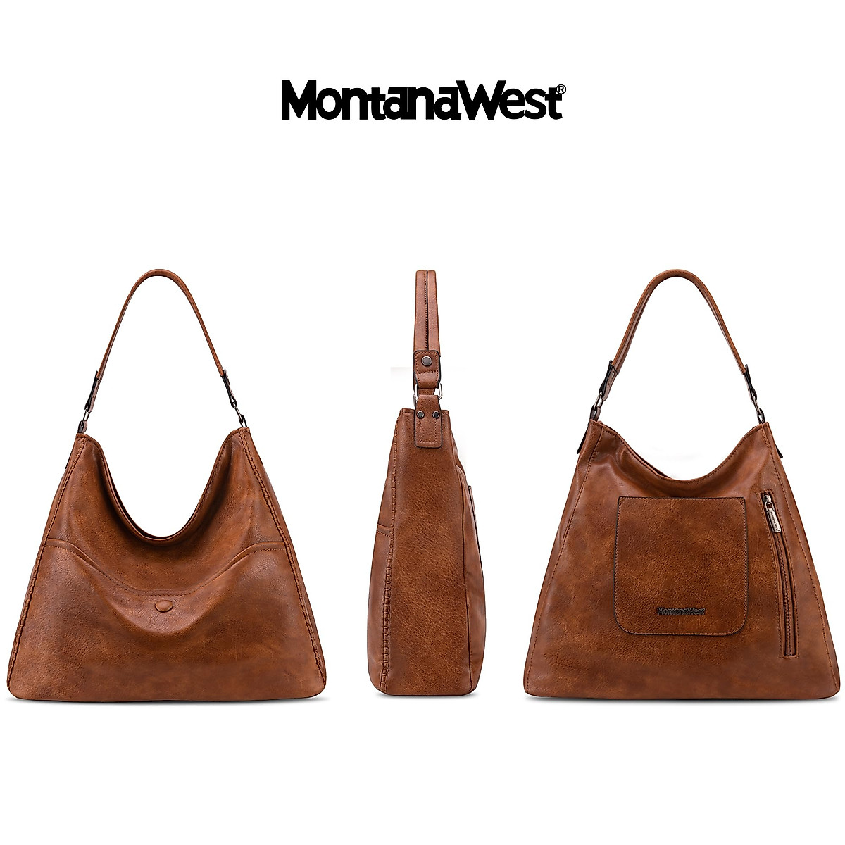 Montana West Large Hobo Bag for Women Large Shoulder Purses and Handbags Tote Purse MWW37-G918 BR