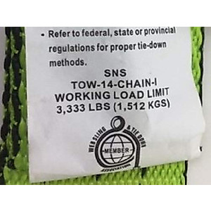 8 Point Kit 18' Heavy Duty TECNIC Strap Kit for Rollback/Flatbed Tie Downs with 12" Chain Tail