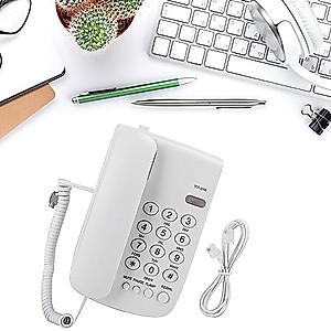 Corded Phone Desktop Fixed Telephone Wall Mountable Landline Phone for Redial/Pause/Flash/Hold Tone Adjustable Desk Phone Fixed Telephone TCF2000 Business Office Telephones House Hold Guest Room