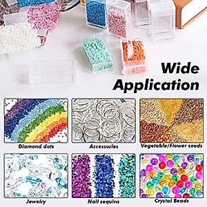 LEMESO 64 Grids Diamond Painting Bead Storage Individual Bead Containers with Label Sticker for Jewelry, Rhinestones, Seed, DIY Craft Supplies