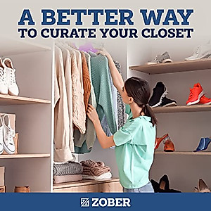 Zober Plastic Hangers 50 Pack - Heavy Duty Black Plastic Hangers - Space Saving Clothes Hangers for Coats, Pants & for Everyday Use - Clothing Hangers with Hooks