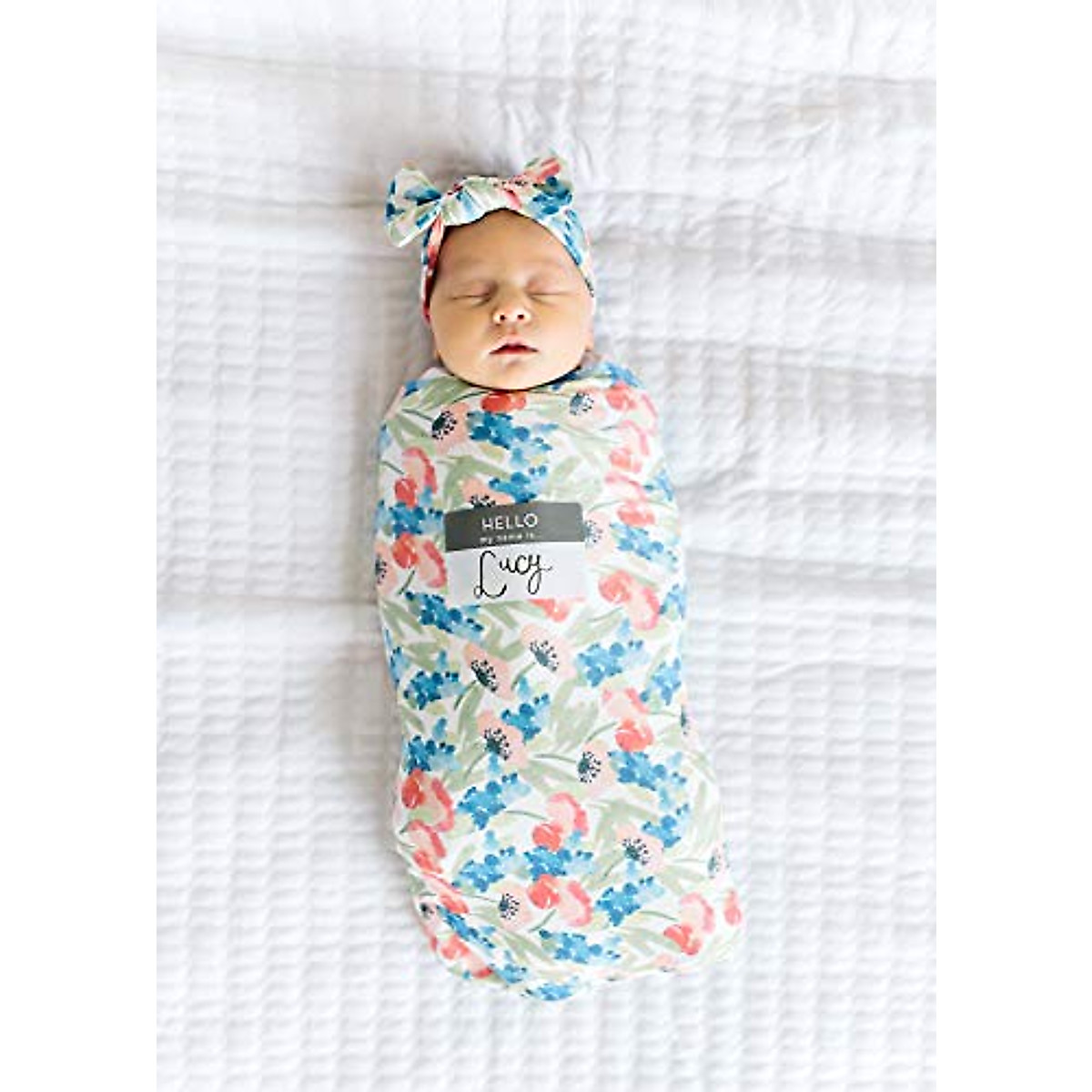 Large Premium Knit Baby Swaddle Receiving Blanket "Wren" by Copper Pearl