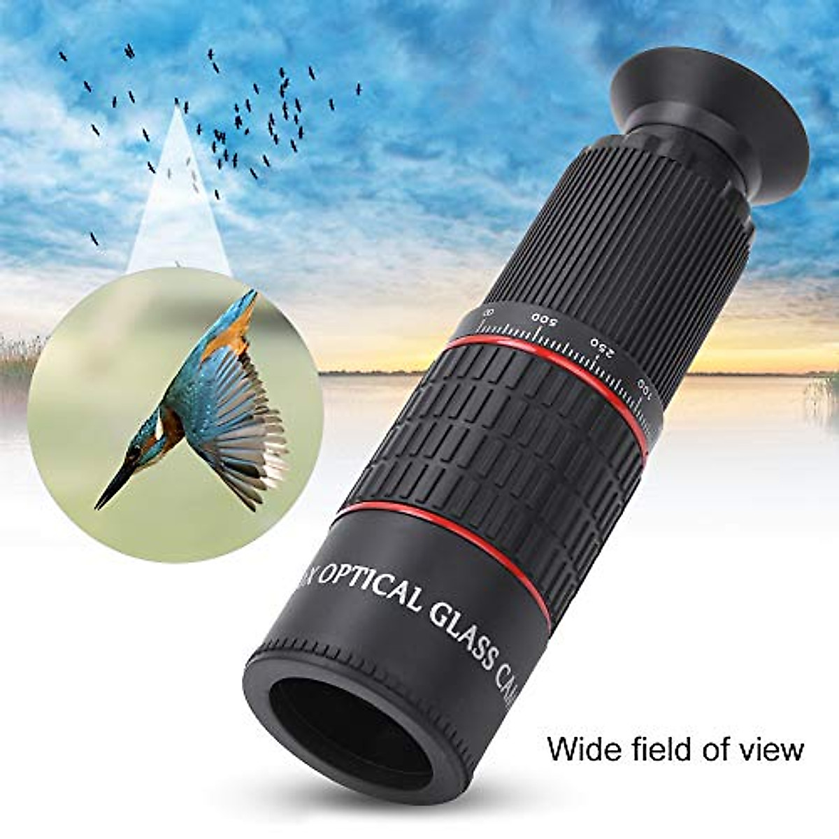 Mobile Phone Telescope, 20X Telephoto Zoom Lens, HD Optical Glass Cell Phone Monocular for Game Wildlife Watch Remote Photography Forestry, Easy to use