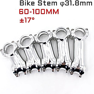 ZECHAO 31.8mm Bike Stem,Aluminium Alloy 17 Degree Bicycl Stem 60-100mm Bike Accessories Cycling Parts Mountain Bike Road Bike Bike Stem (Color : Silver, Size : 31.8x120mm)