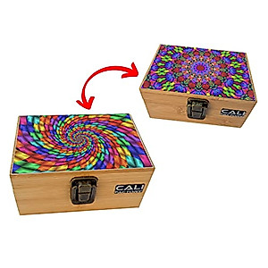 Cali Factory - Marilyn Monroe Design 3D Bamboo Box, Lenticular Flip Image On Natural Bamboo Wooden Box to Organize All Your Accessories with Hinged Lid (Trippy)