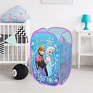 Frozen Sisters Foldable Pop-Up Mesh Hamper Anna Elsa Mesh Laundry Basket (Frozne-III)
