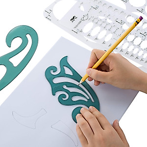 Mr. Pen- French Curve, Large Circle Template and Ellipse Template (6 Pc), Curve Ruler, Drawing Tools, Drafting Tools, Geometry Template, Drawing Templates, Architectural Templates, Journaling Supplies