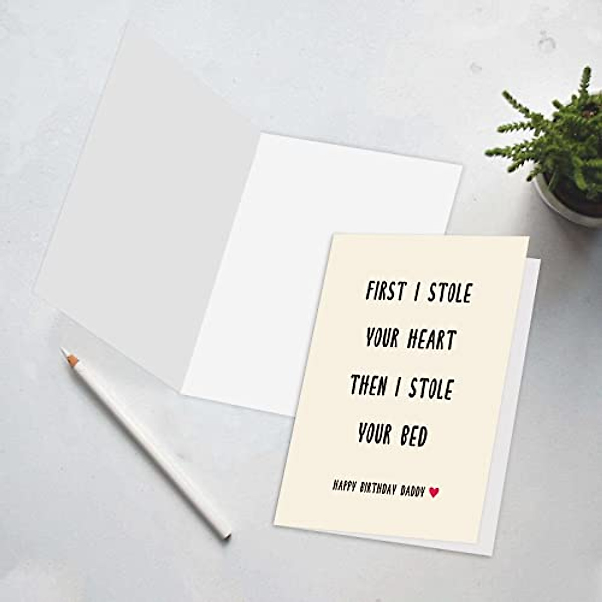 Funny Birthday Card for Dad, Daddy Card, Happy Bday Greeting Card for Father, Stole Your Heart Card