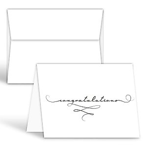 Congratulations Greeting Cards and Envelopes – Congrats Class of 2024 Graduation, Wedding, Engagement, Job Promotion, Baby Shower and Celebration Success Achievement – 4.25" x 5.5" – 25 per Pack