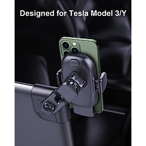 APPS2Car Phone Mount for Tesla Model 3 / Y Car Phone Holder 360° Free Rotation, Flip Cover Design Compatible with All Cell Phones Within 4.7-6.7 Inches