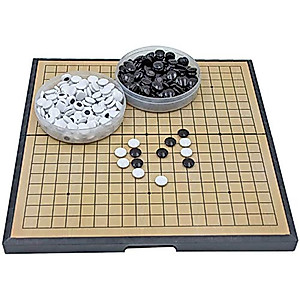 Medium Magnetic 19x19 Go Chess Set Game 11Inch/28cm Portable with Single Convex Plastic Stones and Go Board Classic Chinese Strategy for Kids & Adult