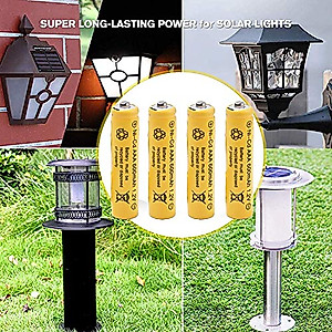 GSUIVEER AAA NiCd 600mAh 1.2v Rechargeable Battery for Outdoor Solar Lights Garden Lamp (12 Pack AAA NiCD)