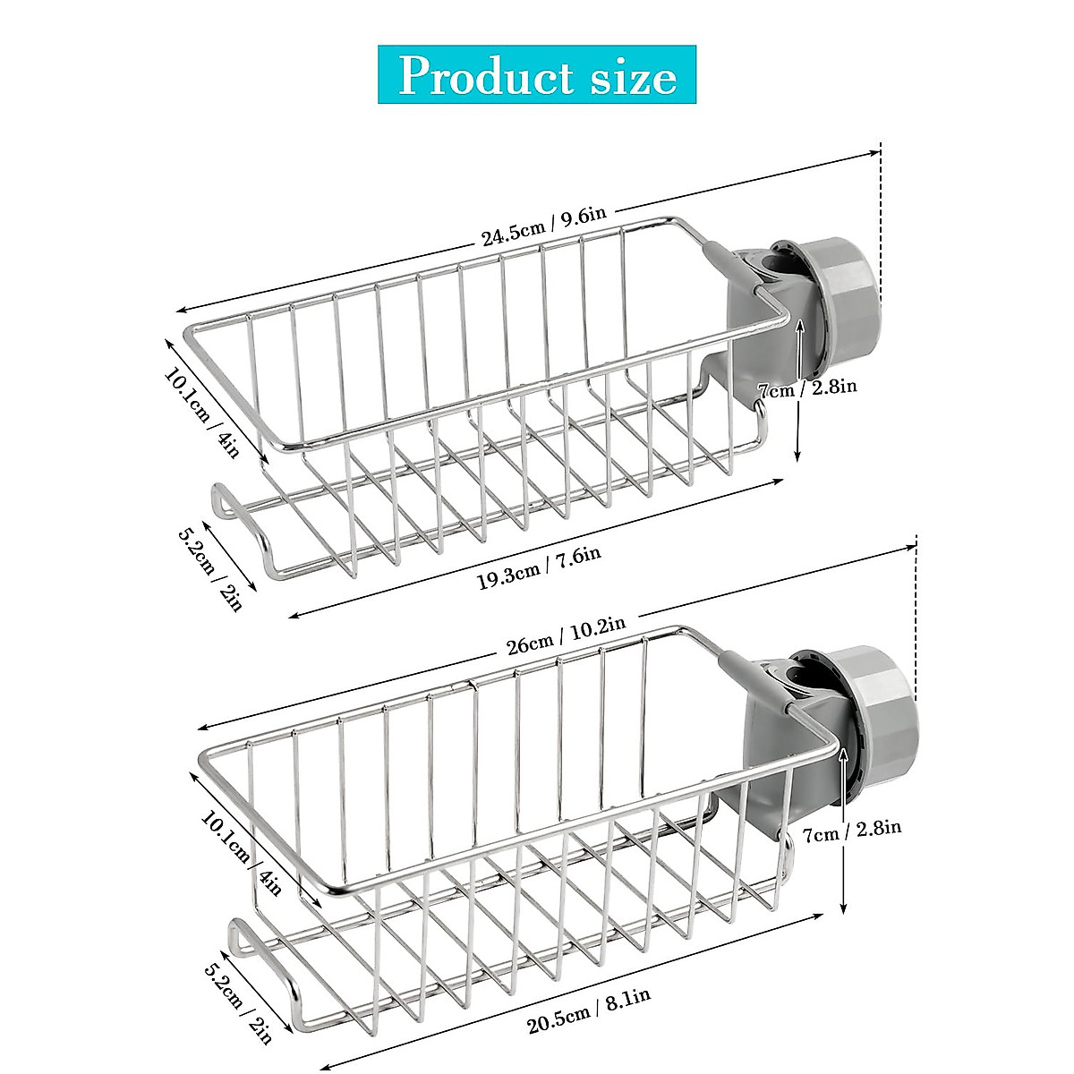 YQh Shower Bar Storage Rack, Bathtub Shower Rack (Shower Rod Not Included), Clawfoot Bathtub Accessories, 304 Stainless Steel Soap Rack, Bathroom Bathtub Shampoo Rack, Shower Trolley Organizer