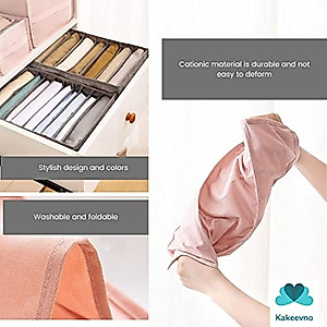 Kakeevno 2PCS Large Upgraded Washable Foldable Drawer Wardrobe Clothes Organizer Storage Compartment Organizer for Scarves, Leggings, Skirts, T-shirts, Jeans, Kids Clothes (9 Grids, Premium Pink)