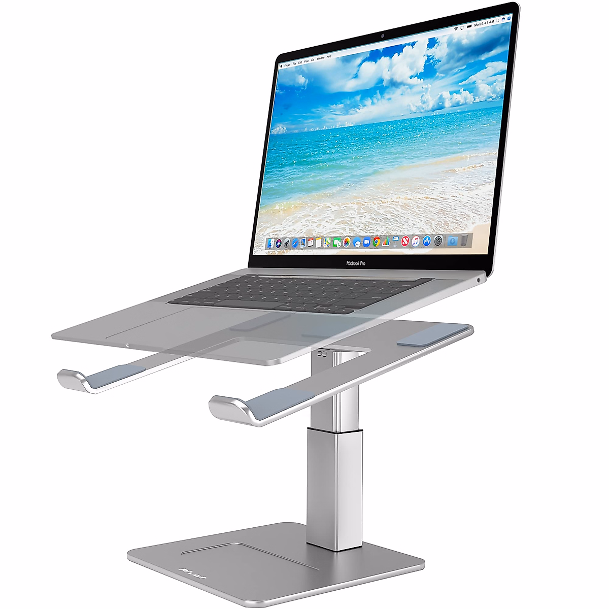 Adjustable Laptop Stand for Desk – Adjustable Height Adjustable Angle Laptop Riser Computer Stand for Desk - Aluminium Metal Laptop Holder - 11” to 17” inch Mac MacBook Pro Air Dell HP - Silver