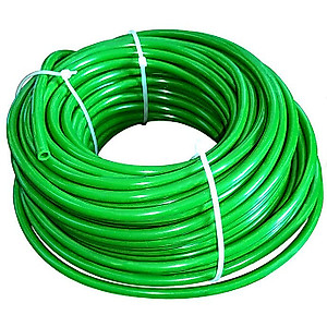 Premium Ultra Flex 100-Foot Roll of Flexible Drip Irrigation & Hydroponic Gardening Micro Tubing 1/4" OD x 3/16" ID, Green Color