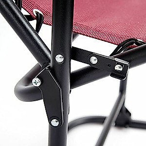 Ergonomic Design Zero Gravity Folding Rocker Porch Rocking Chair with Sunshade Canopy, Sturdy and Durable DLHDRUSTS