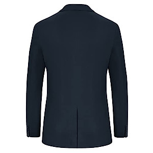 Lightweight Blazer for Men Casual Two Button Suit Jacket Performance Regular Fit Striped Lining Sport Coat Dark Blue