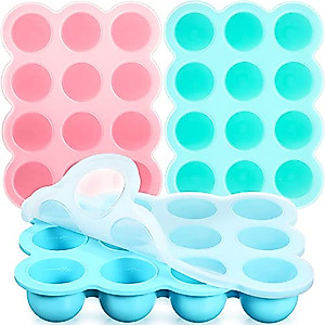 Potchen 3 Pack Baby Food Storage Container 12 Cup Silicone Baby Food Freezer Tray with Lid Stackable Reusable Silicone Baby Food Freezer Storage Tray for Food Vegetable Fruit Puree and Breast Milk